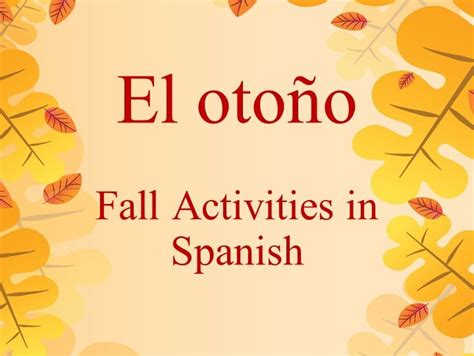 El otoño Fall Activities in Spanish Teaching Resources