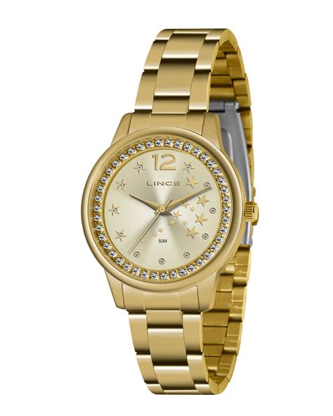 Riachuelo Relógio analógico feminino LRGJ140L C2KX dourado Lince