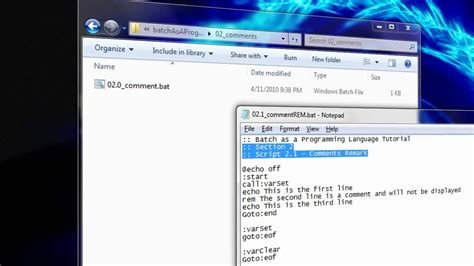 batch as a programming language tutorial section 2 comments youtube