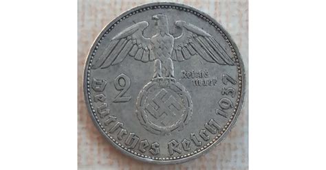 A604 MONEDA DIN ARGINT GERMANIA 2 REICHSMARK MARK 1937 LIT A