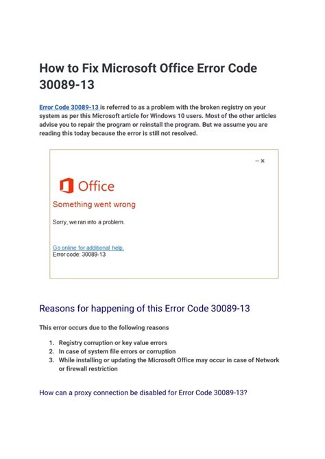 Ppt How To Fix Microsoft Office Error Code Powerpoint