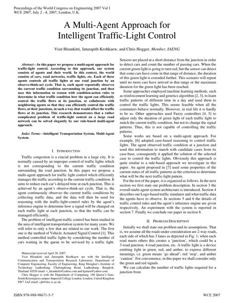 pdf a multi agent approach for intelligent traffic light control