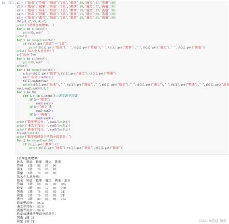 python字典的使用 python字典输出学生名字成绩 csdn博客