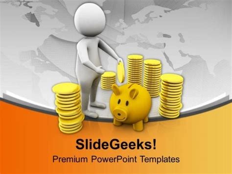 Save A Part Of Earning Saving Money Theme Powerpoint Templates Ppt