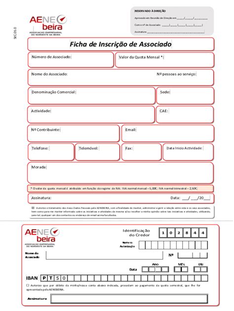 Preenchível Disponível Ficha de Inscrio de Associado Fax Email Imprimir
