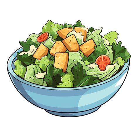 Salada Caesar De Frango Comida Dos Estados Unidos Ilustrador Vetorial