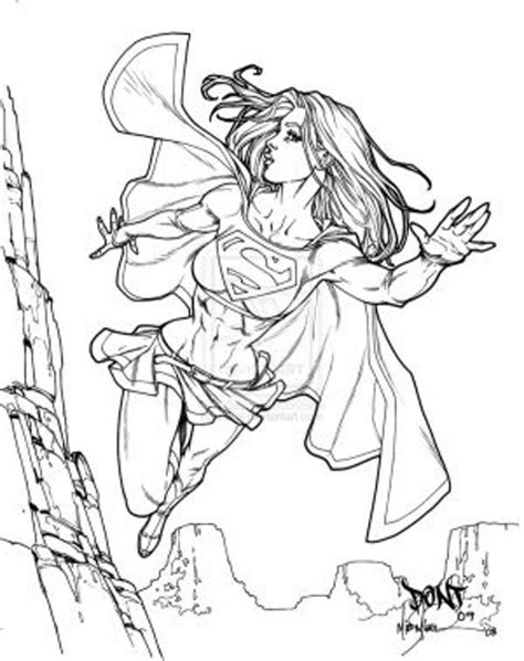 Coloring Pages Superwoman Supergirl Superhero Printable Girls Super