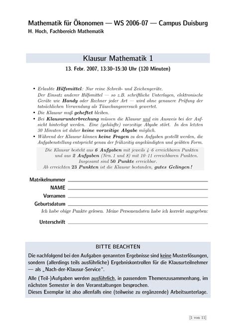 Prüfung 13 Februar 2007 Fragen und Antworten WS 2006 07 StuDocu