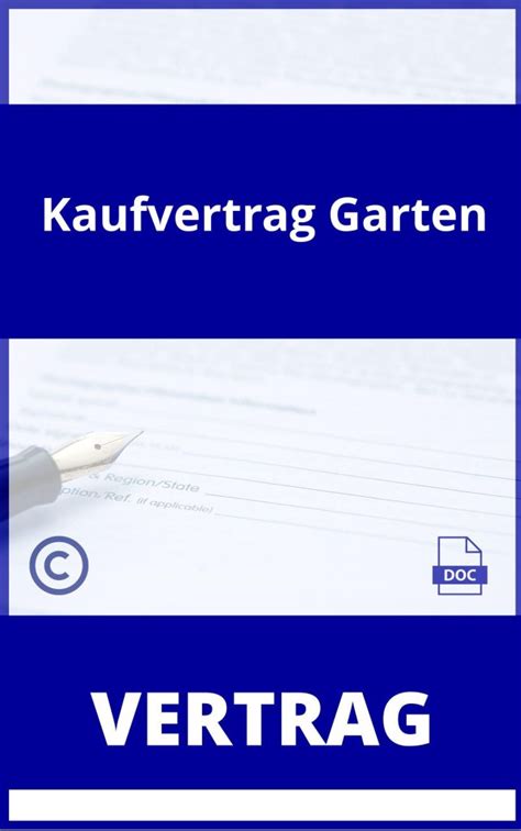Vorlage Kaufvertrag Kleingarten Muster WORD