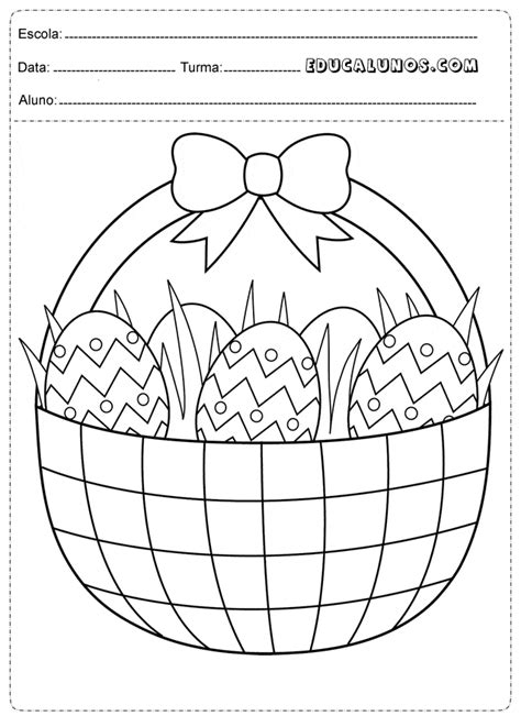 Desenhos de Páscoa para colorir e imprimir