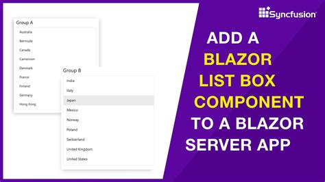 add a blazor listbox component to a blazor server app youtube