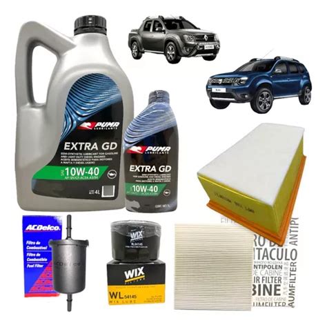 Kit 5l Aceite 10w40 Y 4 Filtros Renault Duster Oroch 1 6 2 0