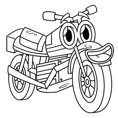 P Gina Para Colorear De Motocicleta Con Cara De Veh Culo Vector Premium