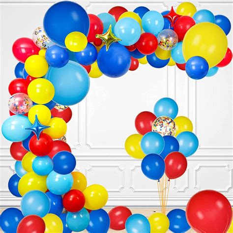 Carnival Circus Balloon Arch And Garland Kit With Pcs Red Blue