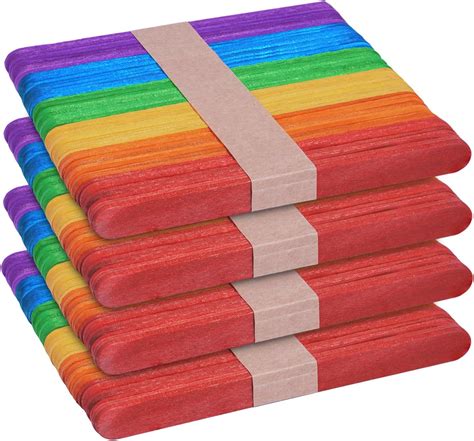 Amazon KTOJOY 100 Pcs Colored Craft Sticks Ice Cream Sticks