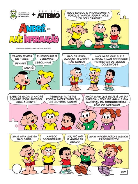 André estará no gibi Cebolinha nº 29 em abril Canal Autismo