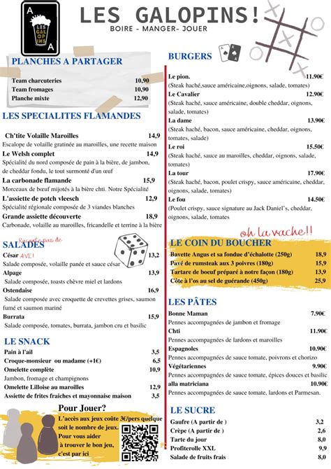 Menù completo e carta 2024 Les Galopins a Lilla TheFork