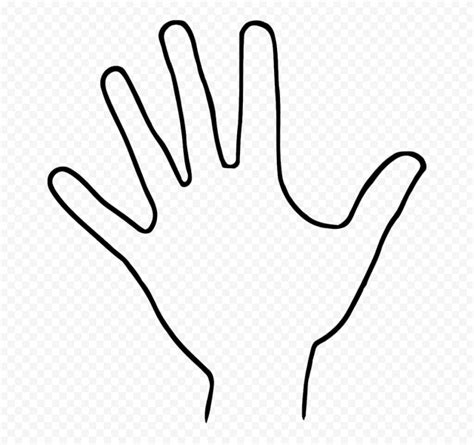 HD Black Outline Right Hand Print Clipart PNG Citypng