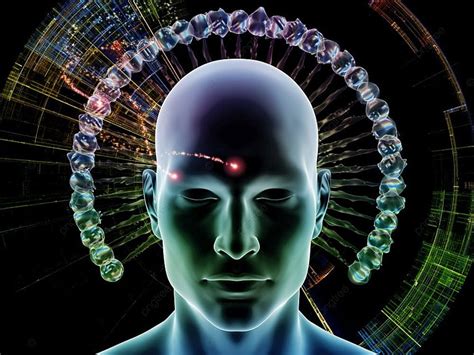 Fondo Serie Energía Del Pensamiento Cabeza Humana Rodeada Por Una