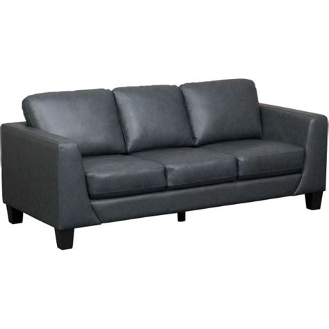 Kyra Steel Gray Leather Sofa C S Afw