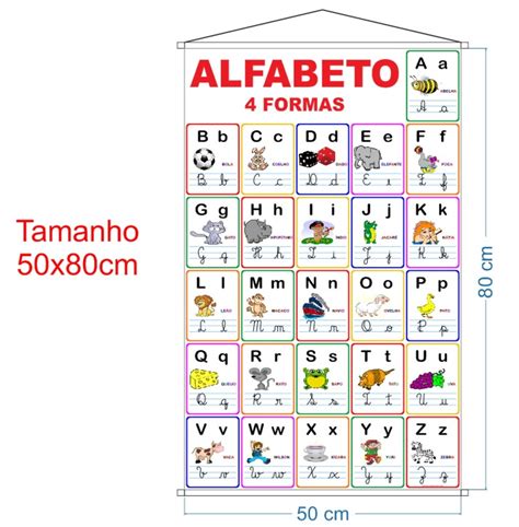 Banner Pedagógico Alfabeto 4 Formas 50x80cm Elo7