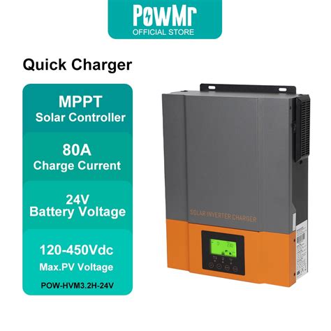 PowMr 3 2KW Hybrid Solar Inverter 230Vac PV Max 450Vdc Built In 80A