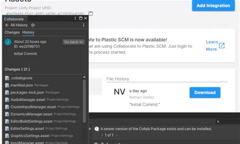 online course using collaborate for version control in unity 2021 from coursera project network