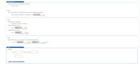 solved tutorial exercise use the product rule to