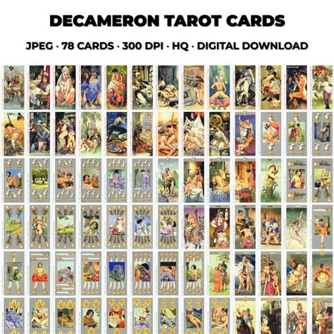 Baraja De Tarot Imprimible Completa Del Tarot Decameron Baraja De
