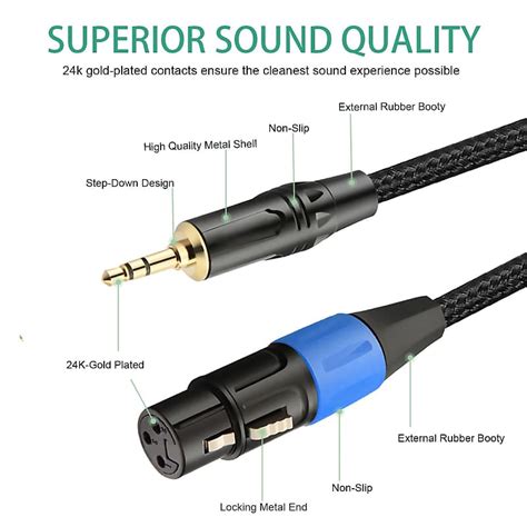 XLR To 3 5mm Cable Unbalanced Female XLR To 1 8 Inch Mini Reverb