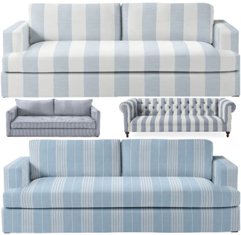 Striped Sofa Ideas For A Coastal Nautical Beach Style Living Room Design