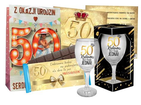 Piękny PREZENT na 50 urodziny dla KOBIETY ZESTAW PODARUNKOWY Prezent