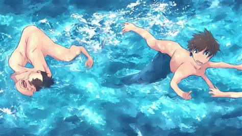 Anime Boy Swimming Underwater Digital Art Stable Diffusion
