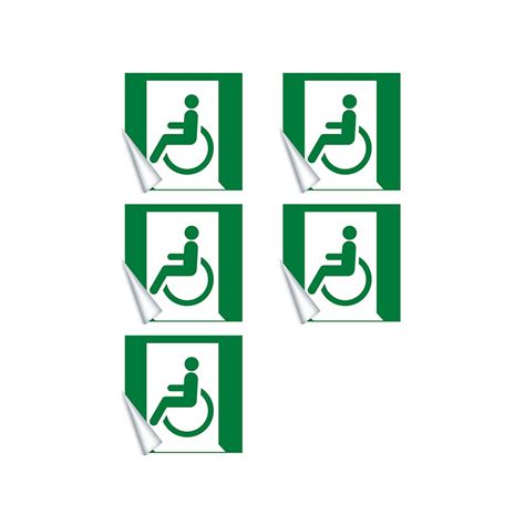 Lot D Autocollants Sortie De Secours Pour Les Personnes Incapables De