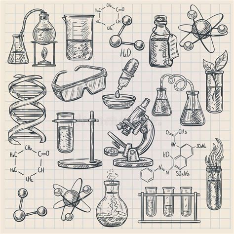 Química Del Vector Del Garabato Ilustración del Vector Ilustración de