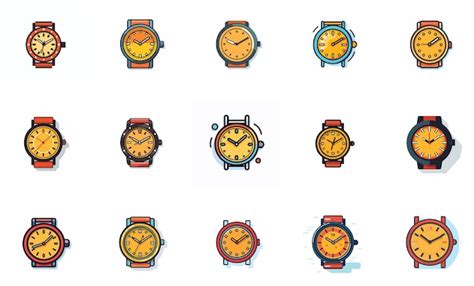 Premium Vector Sets Of Illustrations Of Watch Icons With Bands
