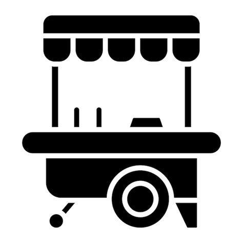 Premium Vector Stall Glyph Solid Black Illustration
