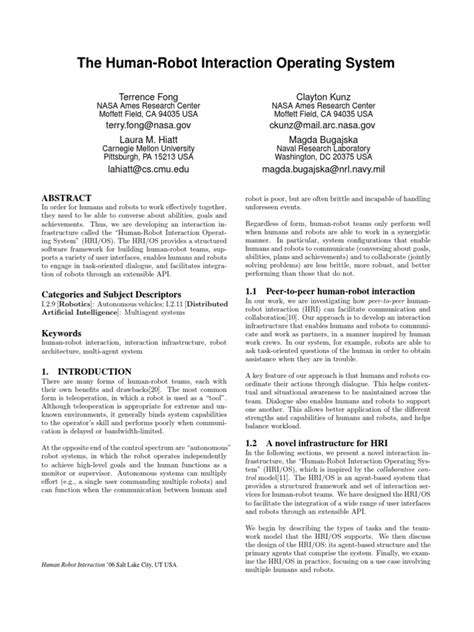 the human robot operating system pdf operating system graphical user interfaces