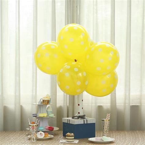25 Pack 12 Yellow SENSATIONAL Latex Polka Dot Balloons Kruger