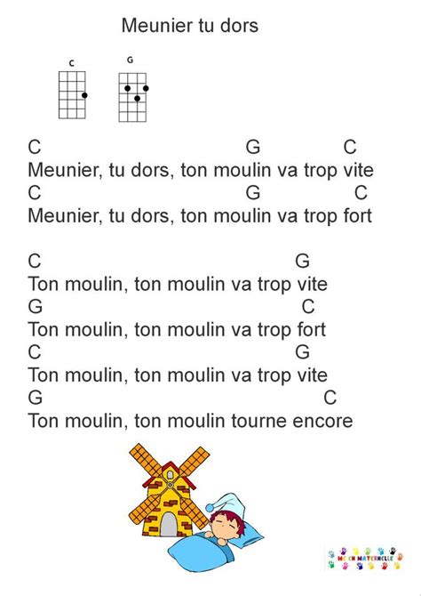 Meunier Tu Dors Pour Ukul L Chansons Ukul L Comptine Ukul L Ukul L