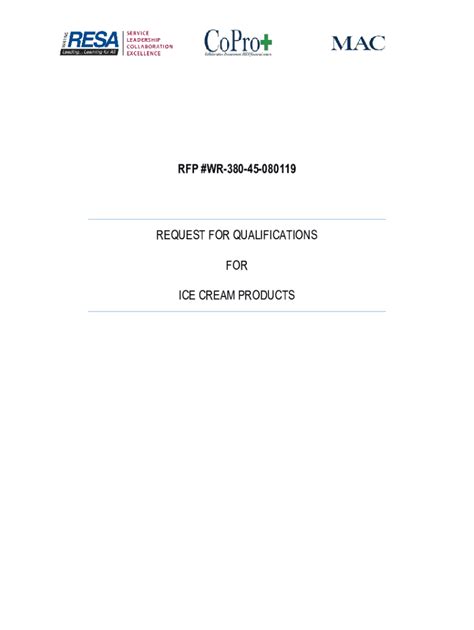 Fillable Online Best Request For Proposal Templates Examples