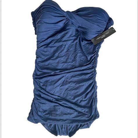Carmen Marc Valvo Swim Nwt Carmen Marc Valvo Ruched One Piece Navy