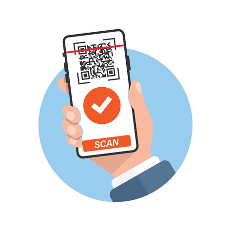 Qr Code Scan Illustration In Flat Style Mobile Phone Scanning Vector