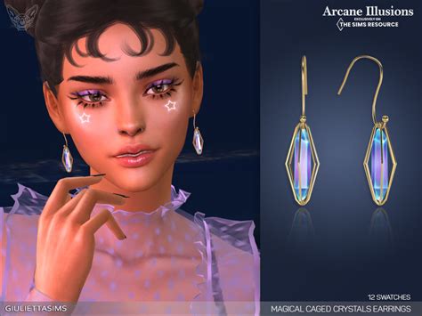 The Sims Resource Arcane Illusions Magical Caged Crystal Earrings