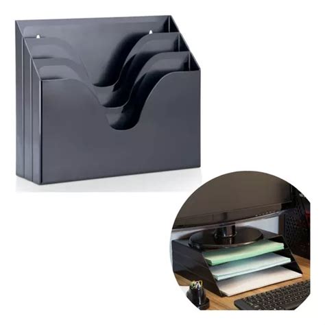 Organizador Triplo Office Preto Waleu Frete grátis