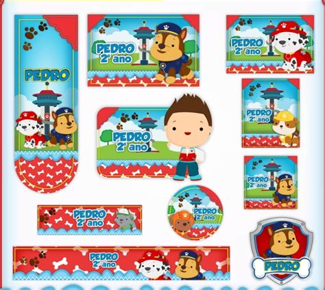 Etiquetas Escolares Patrulla Canina V Paw Patrol