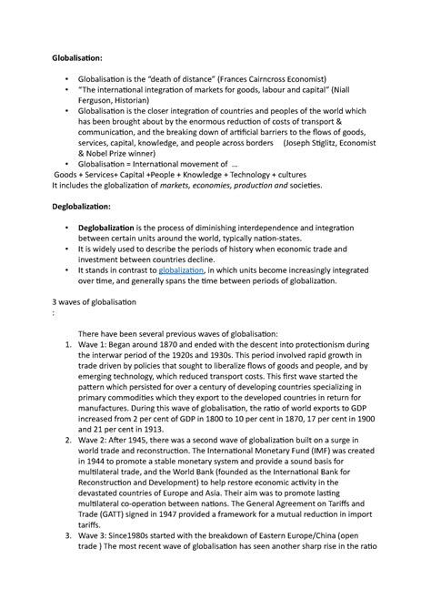 Globalisation Pros And Cons To Globalization Globalisation