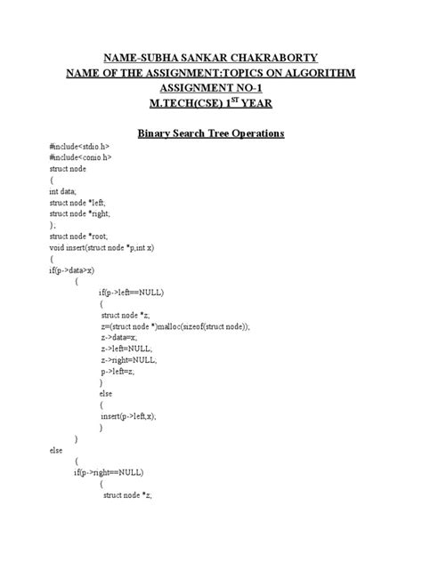 name subha sankar chakraborty name of the assignment topics on algorithm assignment no 1 m tech