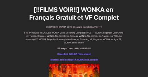 FILMS VOIR WONKA en Français Gratuit et VF Complet