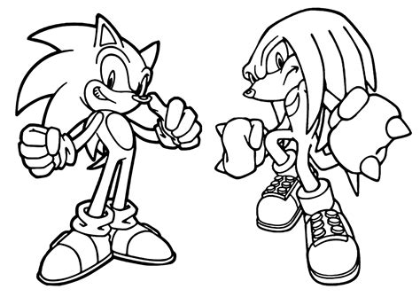 Sonic y Knuckles Sonic Dibujos para colorear para niños